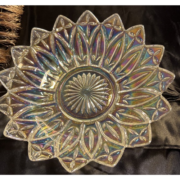 federal glass | Dining | Vintage Federal Glass Petal Star Iridescent ...